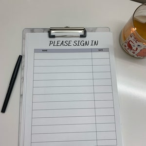 Please Sign in | Sign in Sheet | Instant Download | Printable | Name ...