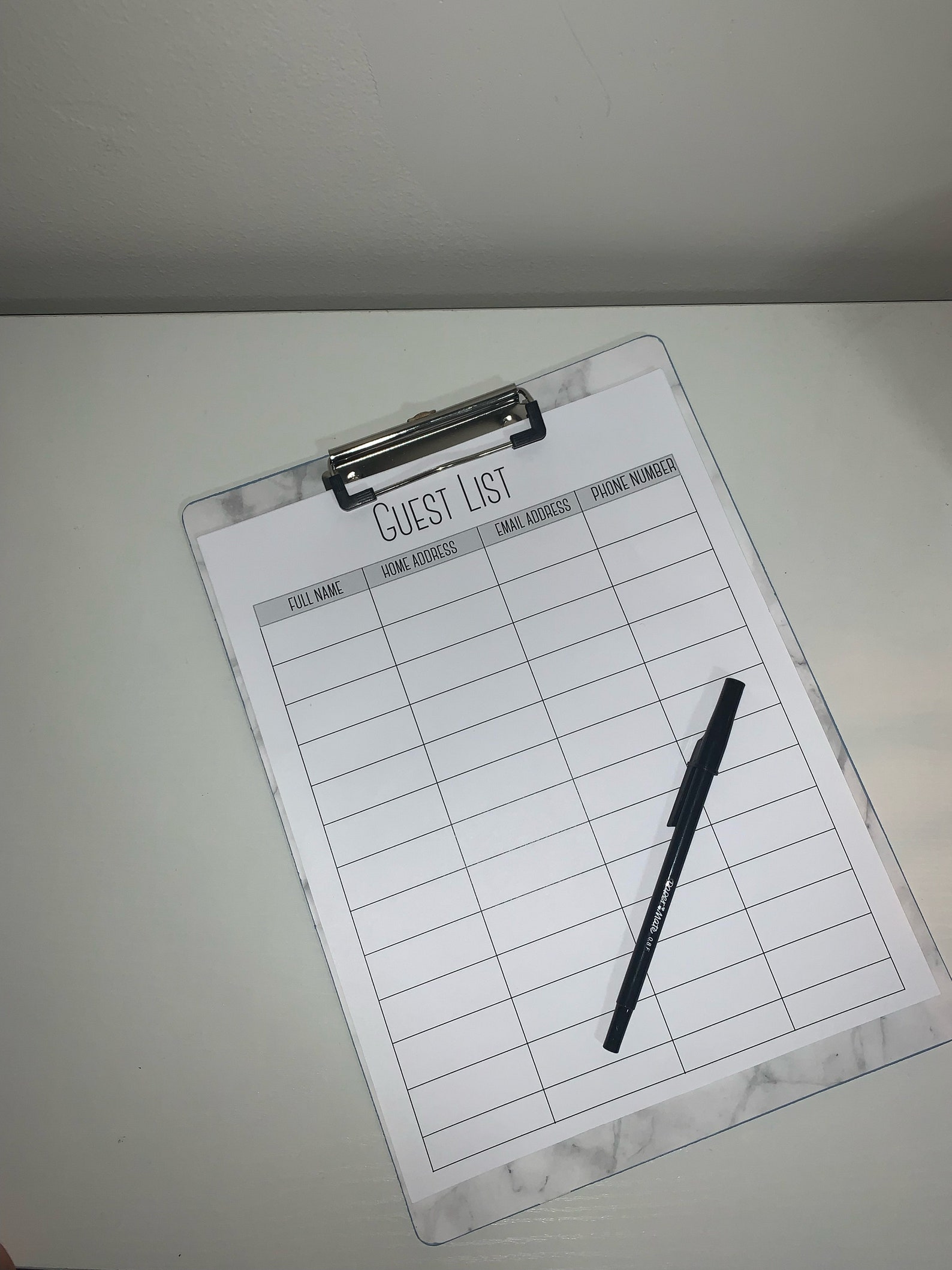 Printable Guest List, Instant Downloadable Guest List for Party ...