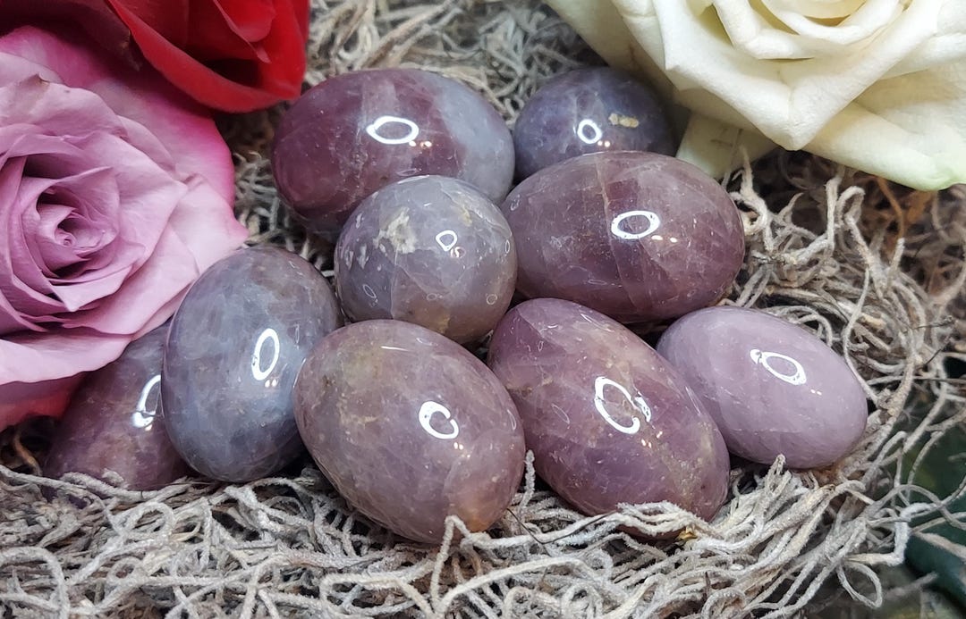 Purple Rose Quartz Tumbled Crystal, Self-love Chakra Reiki Crystals ...