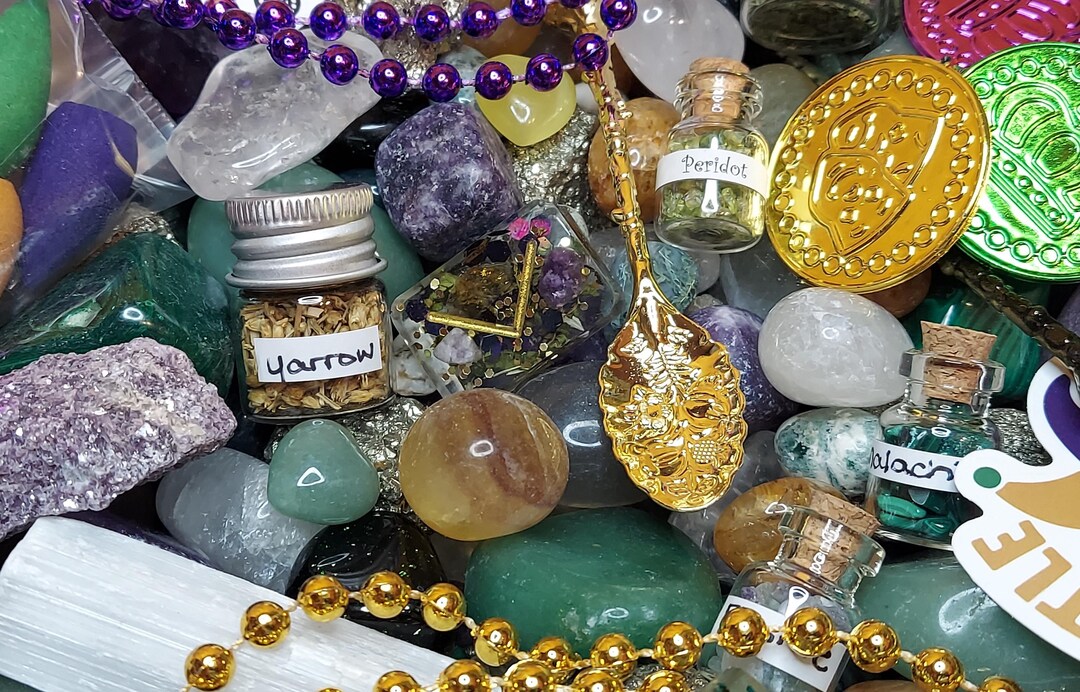Mardi Gras Crystal Confetti, JANUARY Themed Crystals, Witchy Altar ...