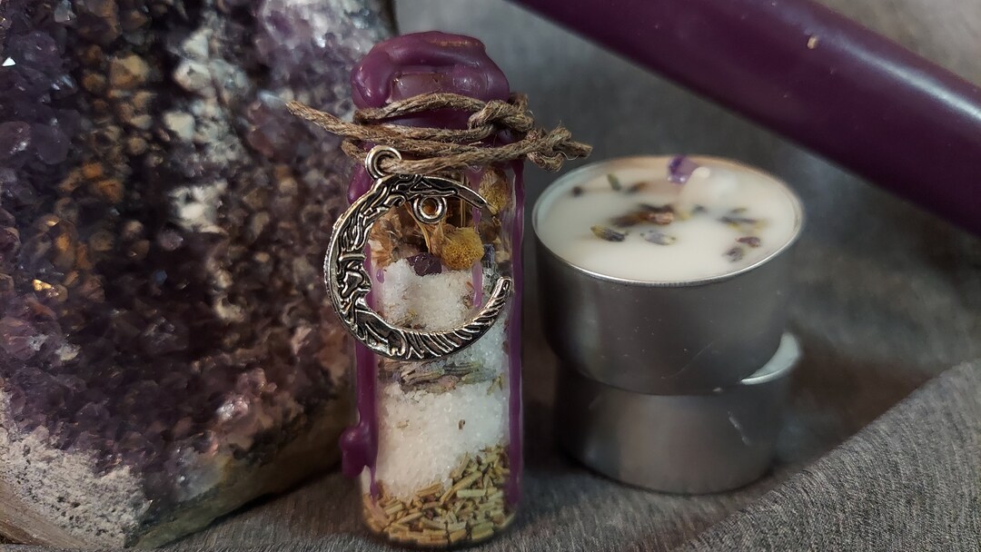 Peaceful Sleep Spell Jar, Glass Relaxation Wish Jar, Witchy Home Decor ...