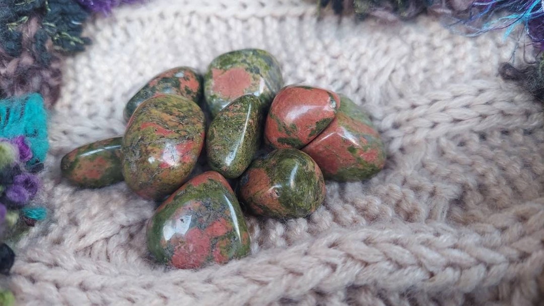 Unakite Tumbled Crystal, Grounding Stone, Witchy Home Decor, Altar ...