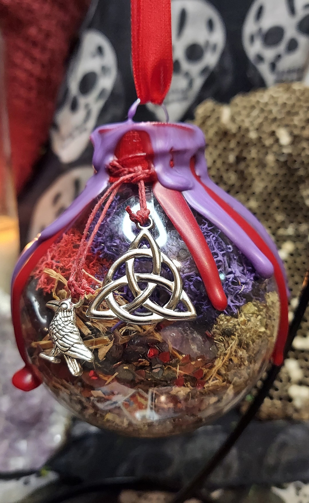 The Morrigan Witch Ball, Morrigan Spell Balls, Pagan Goddess Offering ...