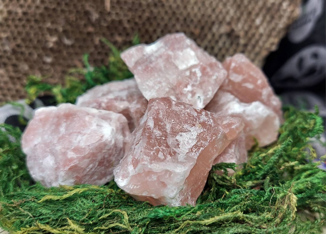 Strawberry Calcite Raw, Raw Calcite, Rough Crystals, UV Crystals, Witcy ...