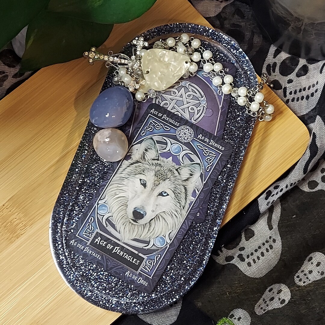 Tarot Tray, Mystical Familiars Resin Trinket, Crystal Bowl, Altar ...