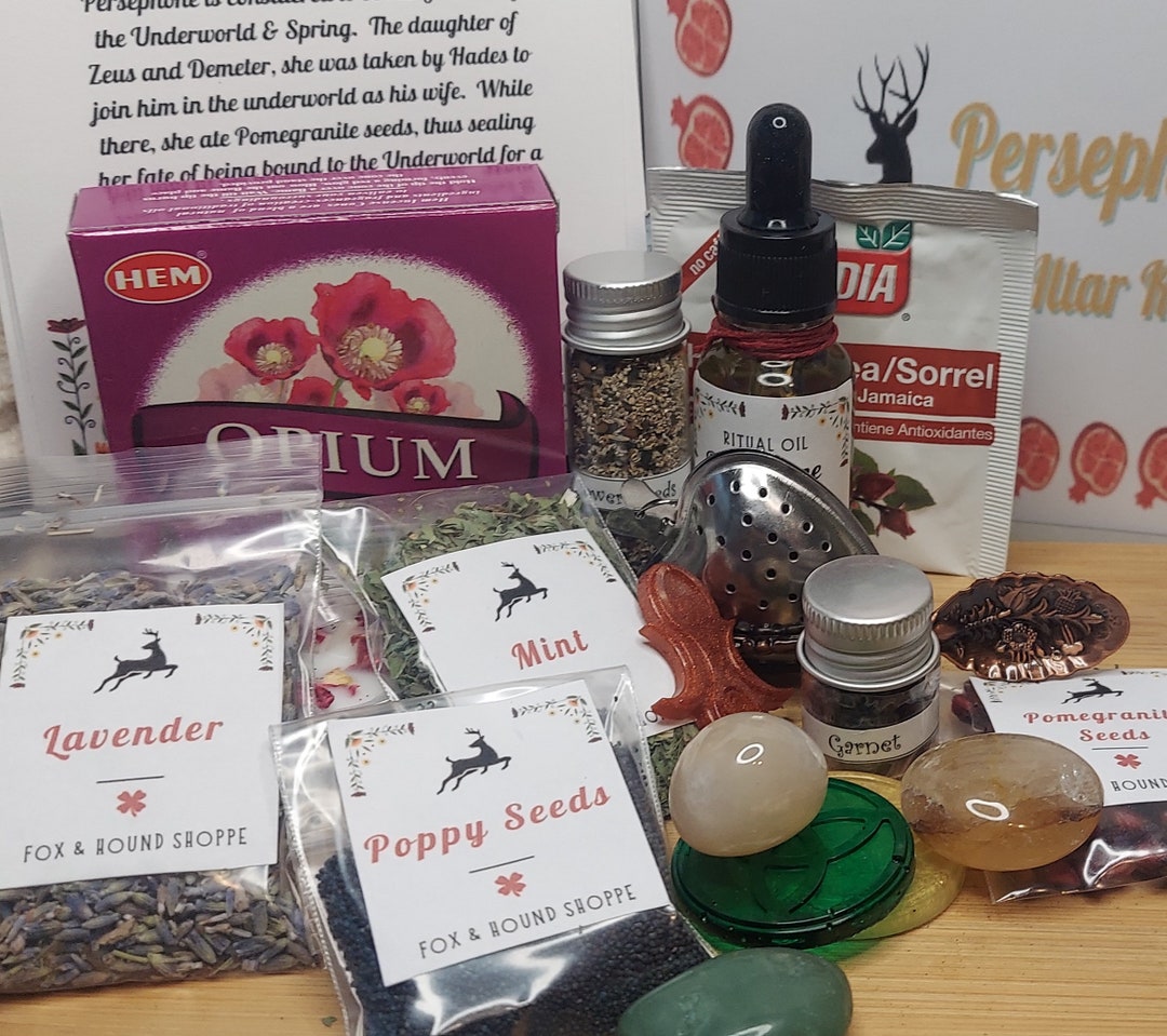 Persephone Altar Kit DIY, Ritual Kit, Anointing Oil, Herbs, Witch ...