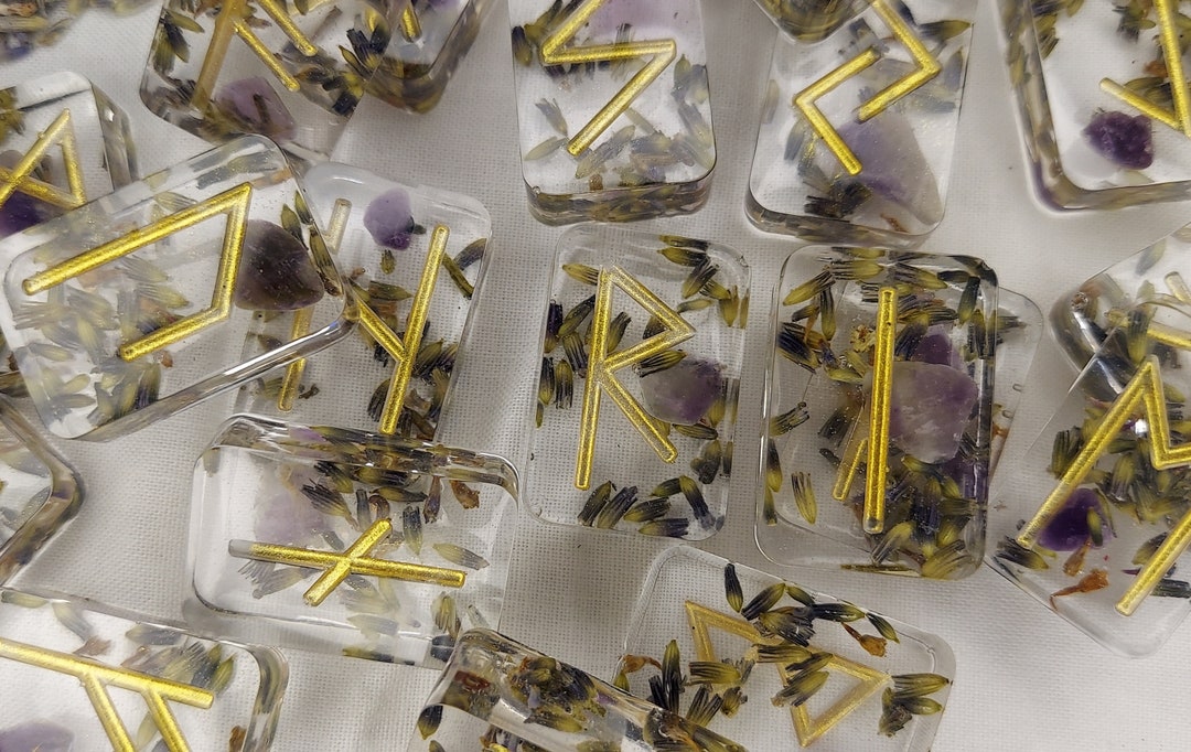 Rune Stone Set - "purple Serenity" Lavender & Amethyst, Elder Futhark ...