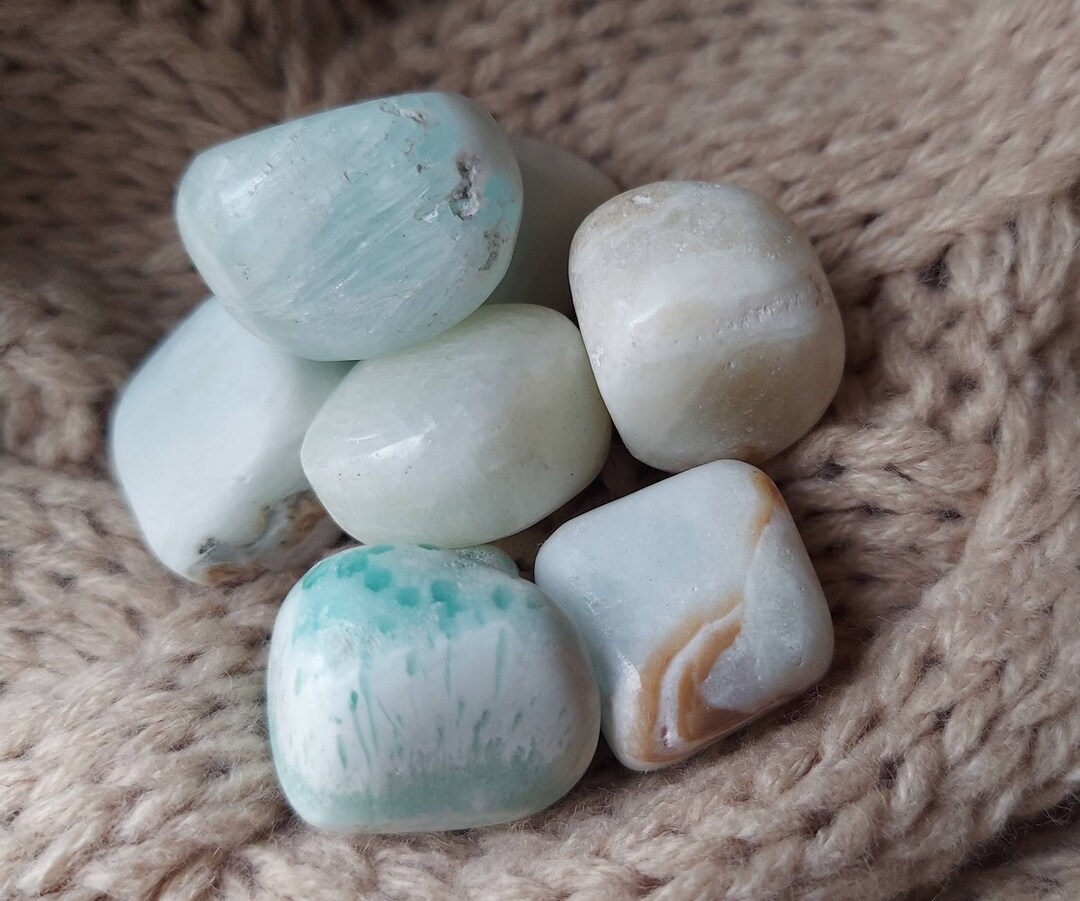 Caribbean Calcite Tumbled Crystals, Blue and White Calcite Tumbles ...