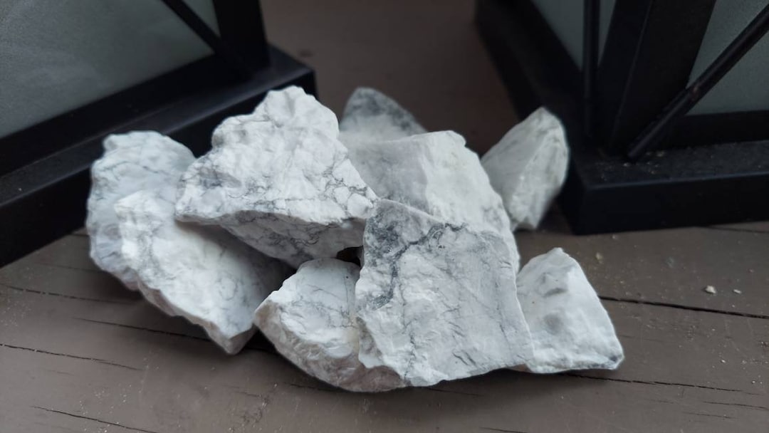 Howlite Raw Crystal, Rough Grounding, Stress, Anxiety Crystals, Witchy ...