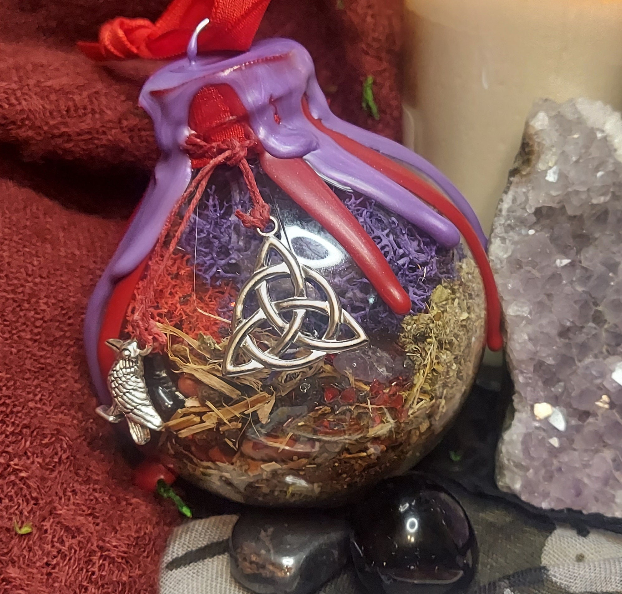 The Morrigan Witch Ball, Morrigan Spell Balls, Pagan Goddess Offering ...