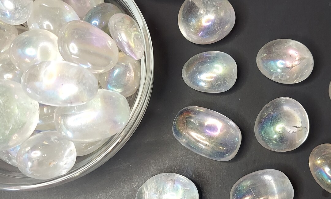 Aura Quartz Tumbled Crystal, Aura Clear Quartz, Metaphysical Witchy ...