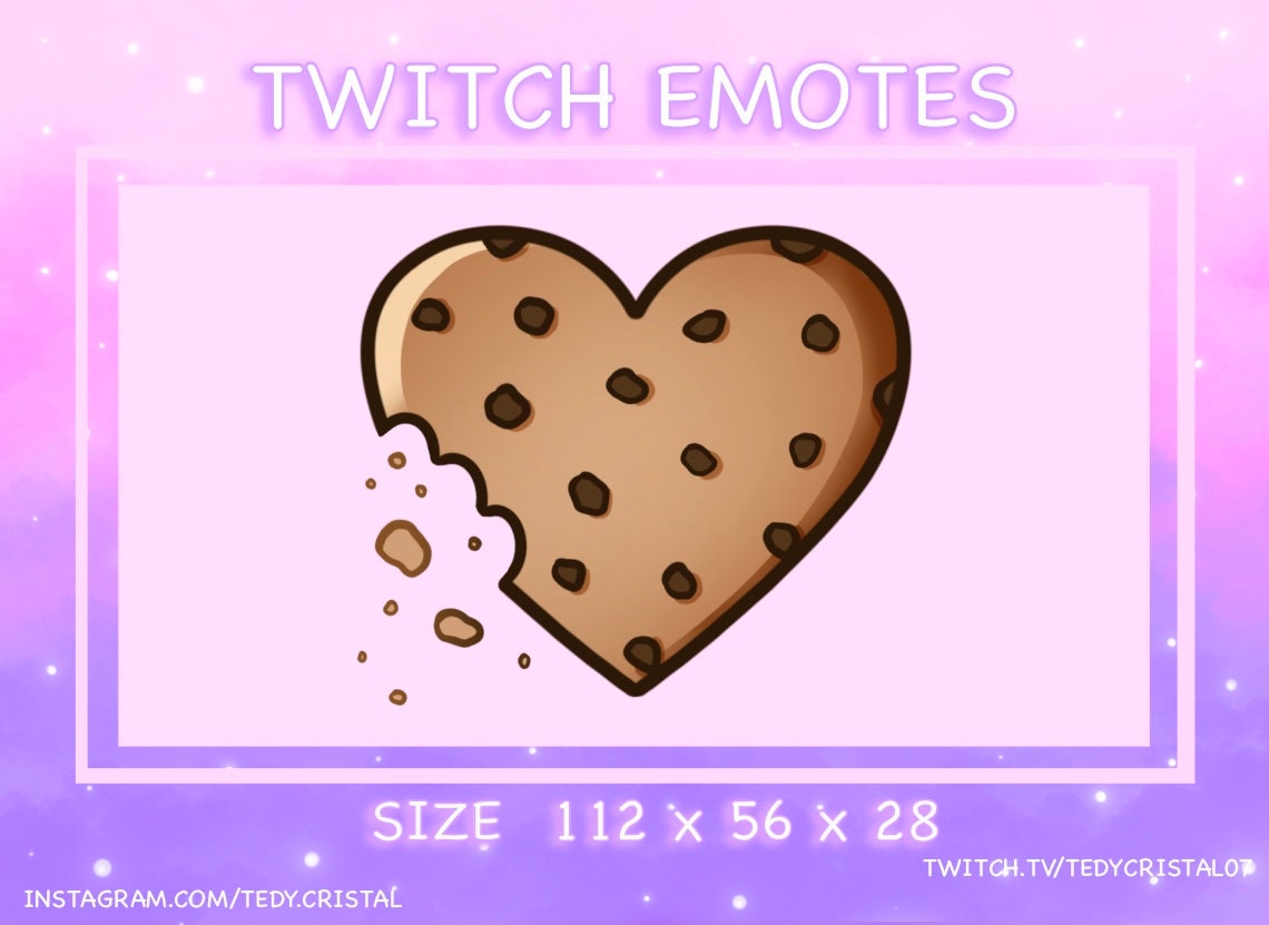 Cookie Heart Twitch Emote - Heart Twitch Emote/ Cute Twitch Emotes ...