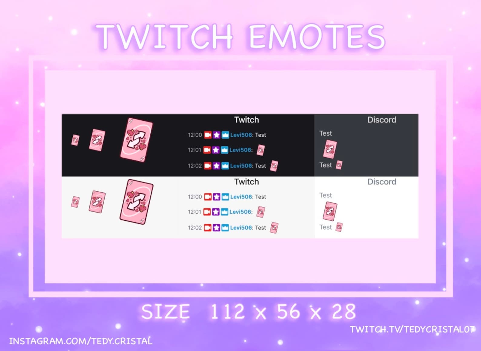 Uno Love Reverse Card Twitch Emote - Pink Twitch Emote/ Cute Twitch ...