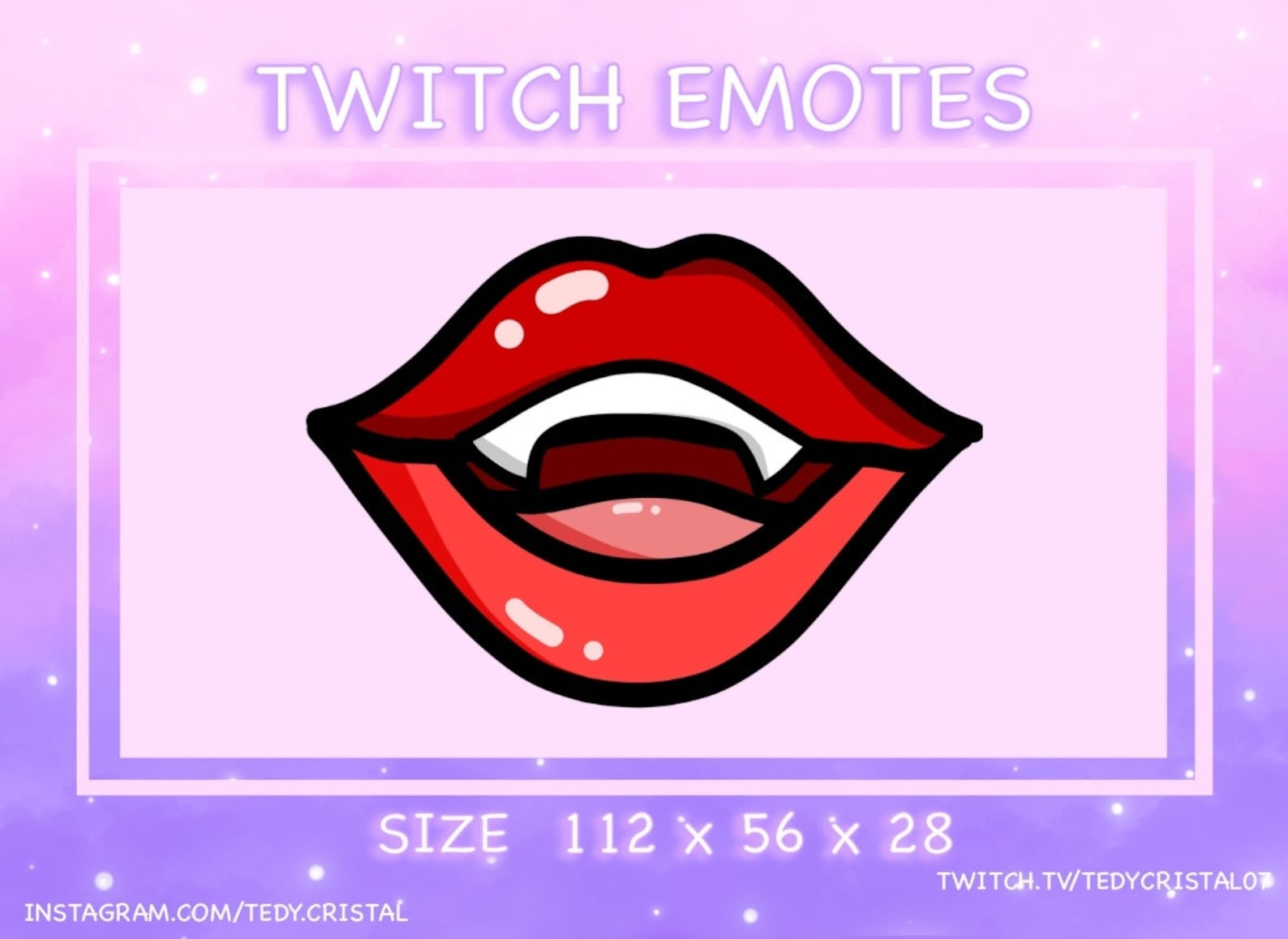 Red Vampire Lips Twitch Emote - Cute Twitch Emotes / Kawaii Twitch ...