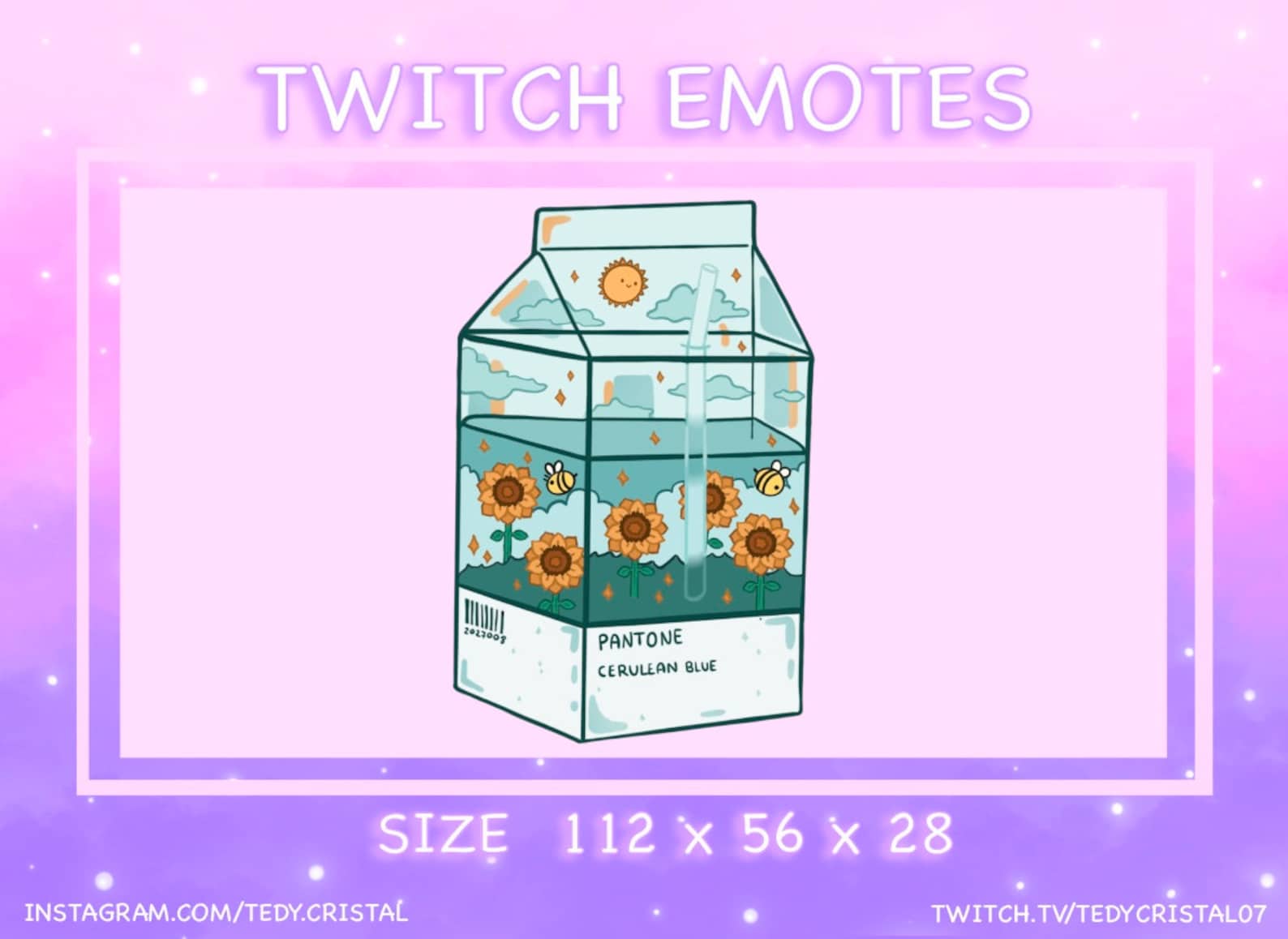 Juice Box Sunflower Twitch Emote Cute Emotes / Sub Badges / Sunflowers ...