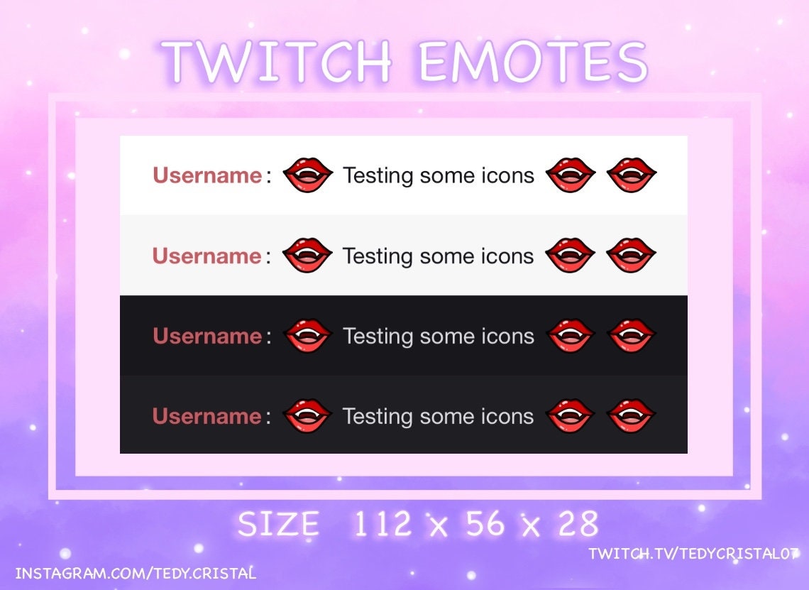 Red Vampire Lips Twitch Emote - Cute Twitch Emotes / Kawaii Twitch ...