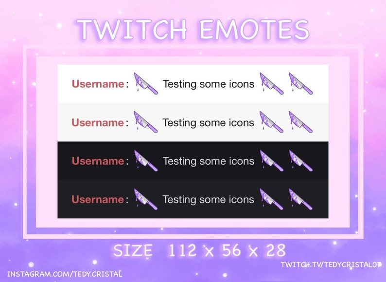 Purple Knife Twitch Emote - Purple Twitch Emote/ Cute Twitch Emotes ...