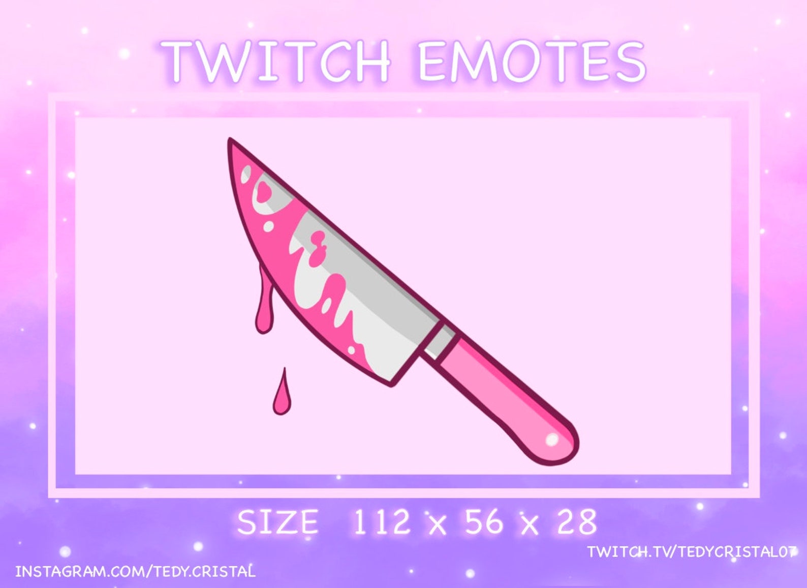 Pink Knife Twitch Emote - Pink Twitch Emote/ Cute Twitch Emotes ...
