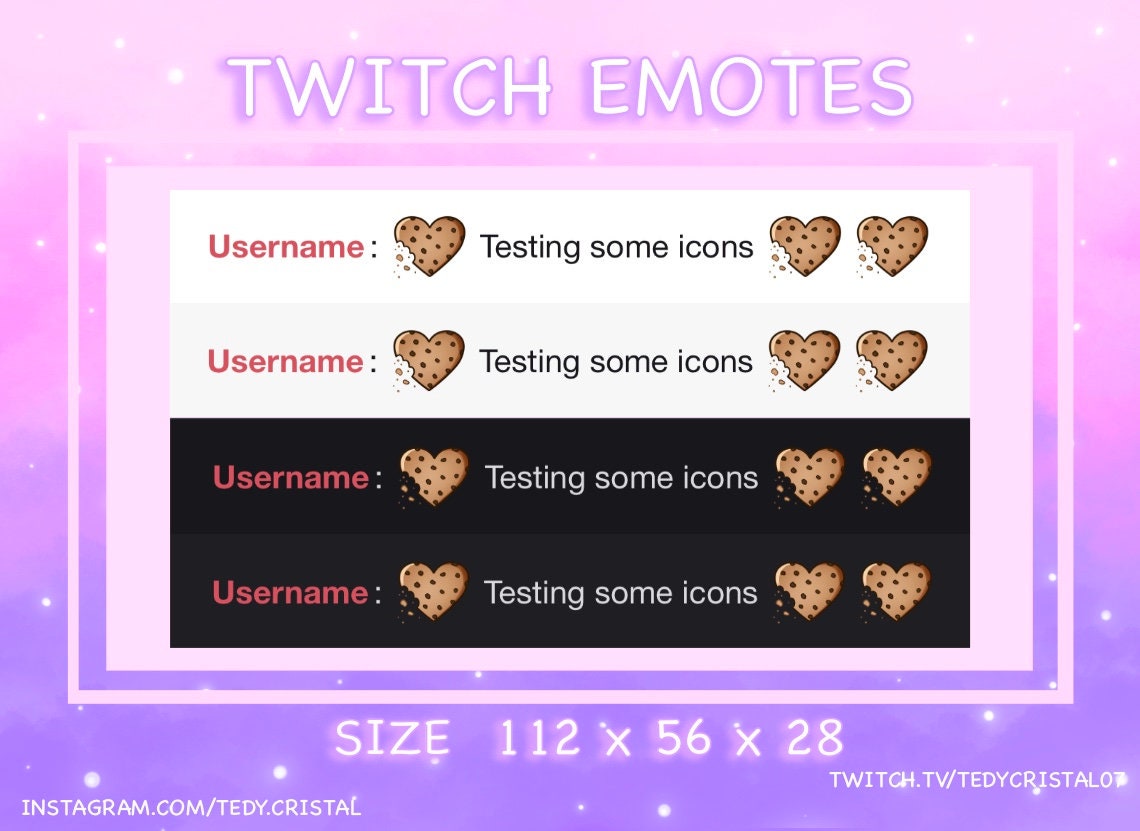 Cookie Heart Twitch Emote - Heart Twitch Emote/ Cute Twitch Emotes ...