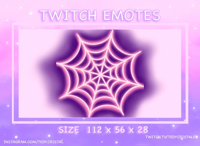 Neon Spider Web Twitch Emote - Pink Spider Web Emote / Neon Twitch ...