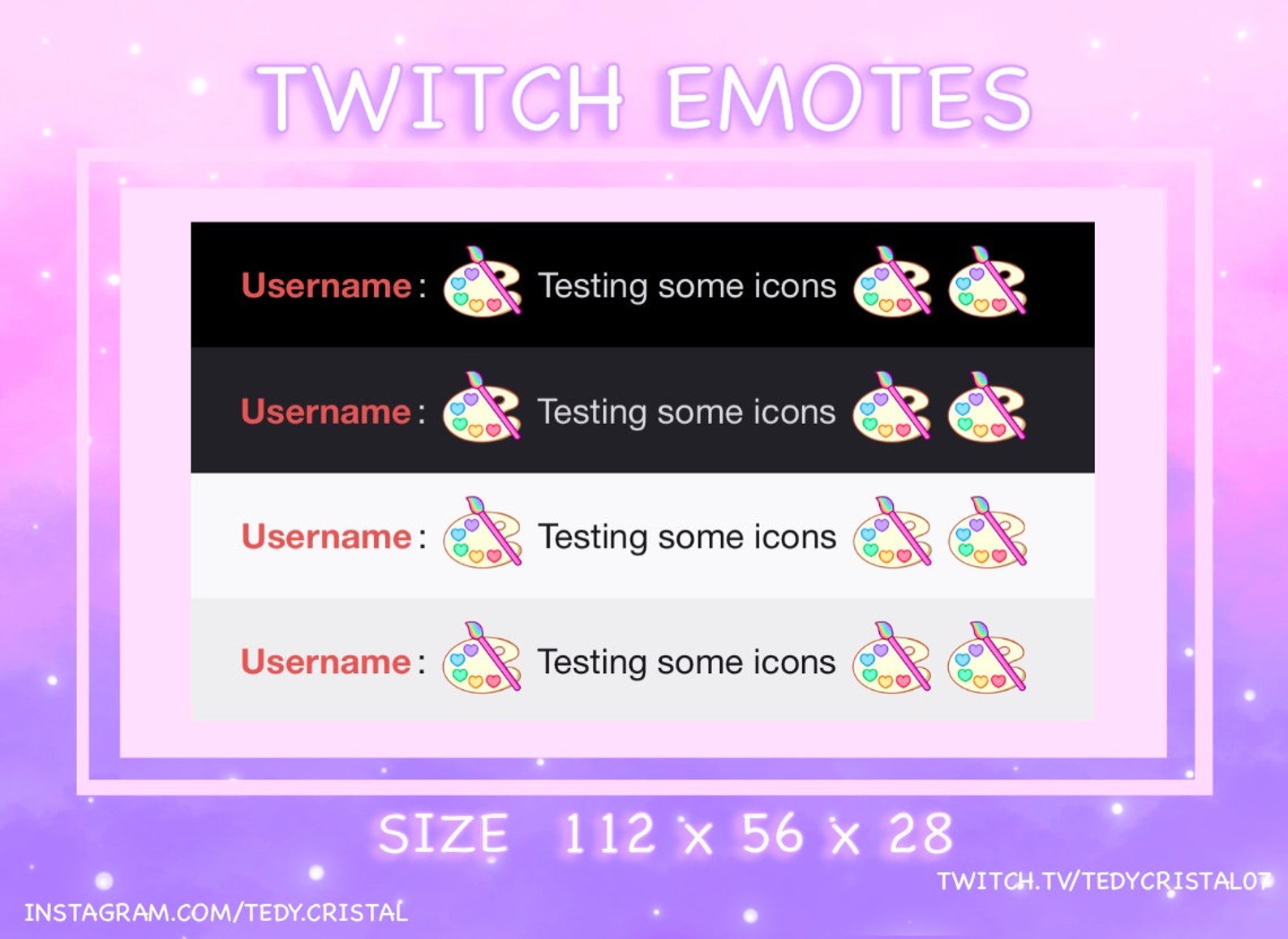 Art Pallete Rainbow Twitch Emote - Youtube Emote/ Cute Twitch Emotes ...