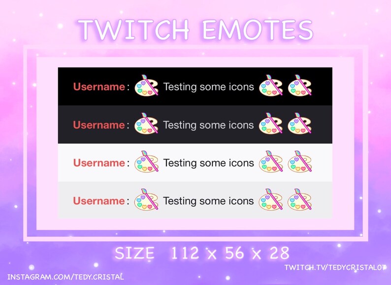 Art Pallete Rainbow Twitch Emote - Youtube Emote/ Cute Twitch Emotes ...