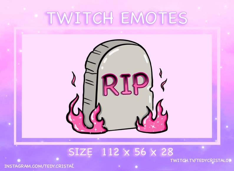 RIP Twitch Emote - Pink Twitch Emote / Kawaii Twitch Emote / Cute ...