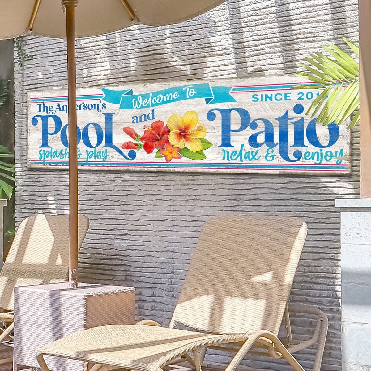 Pool & Patio Sign Personalized Pool Signs for Outdoors - Etsy