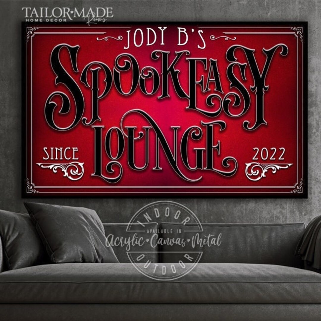 Speakeasy Halloween Sign of Spookeasy Lounge Bar Sign, 1920s Speakeasy ...