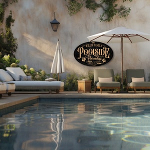 Pool and Patio Signs, Metal Patio Signs, Pool Deck Sign, Poolside ...