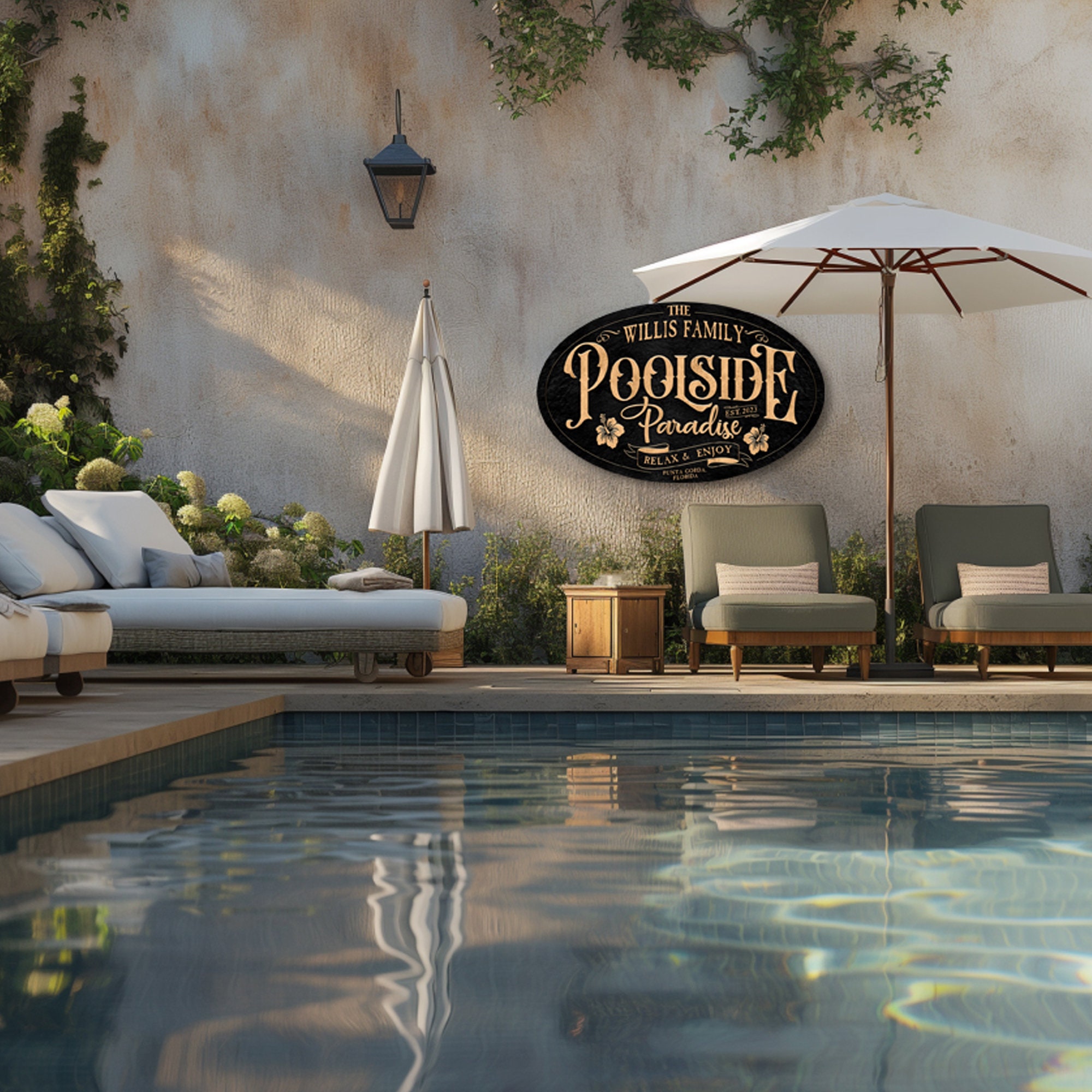 Pool and Patio Signs, Metal Patio Signs, Pool Deck Sign, Poolside ...