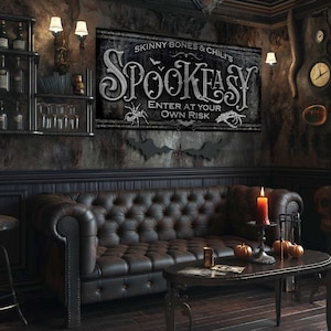 Halloween Sign Spookeasy Lounge, Personalized Halloween Wall Decor ...