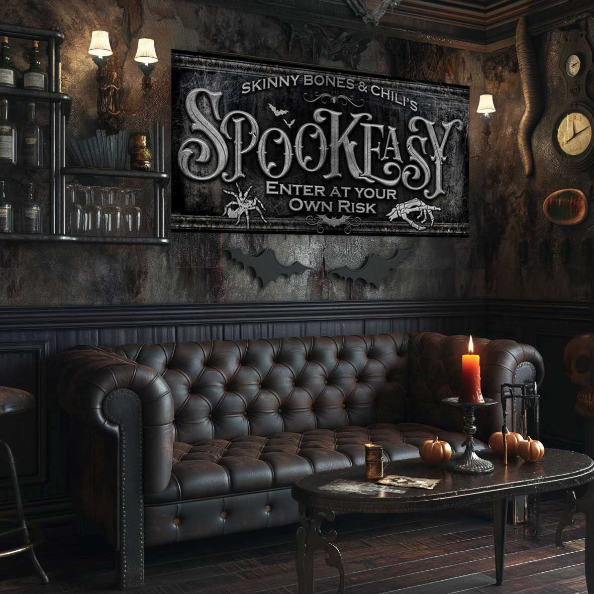 Halloween Sign Spookeasy Lounge, Personalized Halloween Wall Decor ...