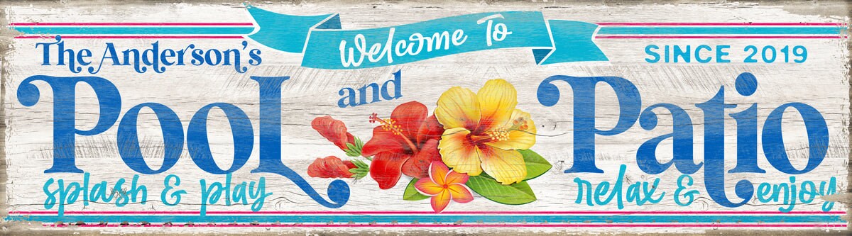 Pool & Patio Sign Personalized Pool Signs for Outdoors - Etsy