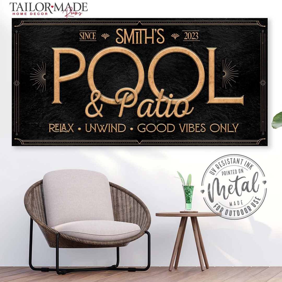 Pool & Patio Sign, Pool and Patio, Patio Wall Decor, Pool Decor, Pool ...