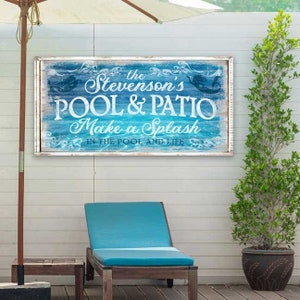 Pool & Patio Sign, Pool Decor, Pool Sign, Pool Deck Decor, Patio Wall ...