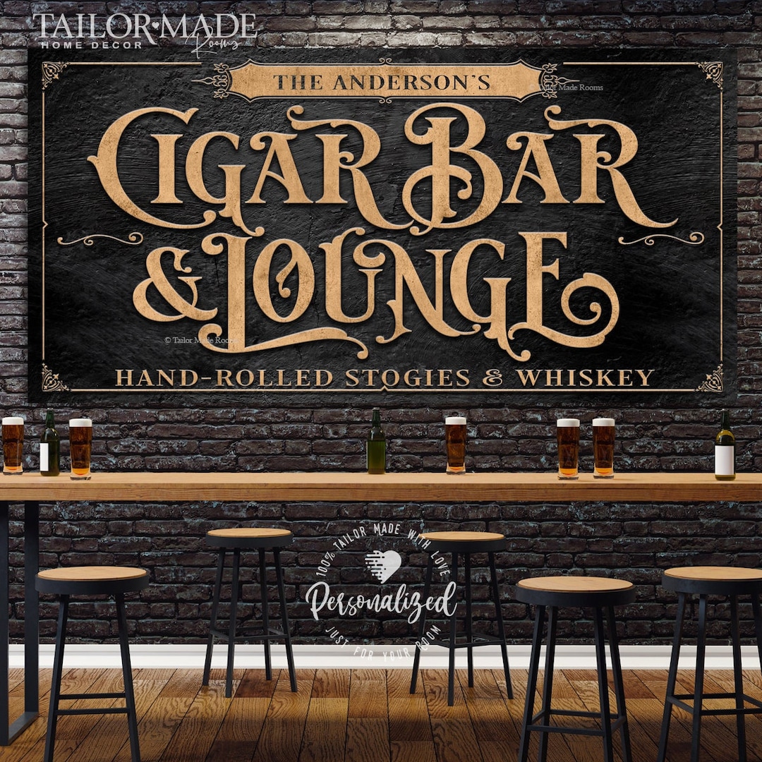 Cigar Bar Sign,cigar Accessories, Speakeasy Sign,lounge Bar Sign ...