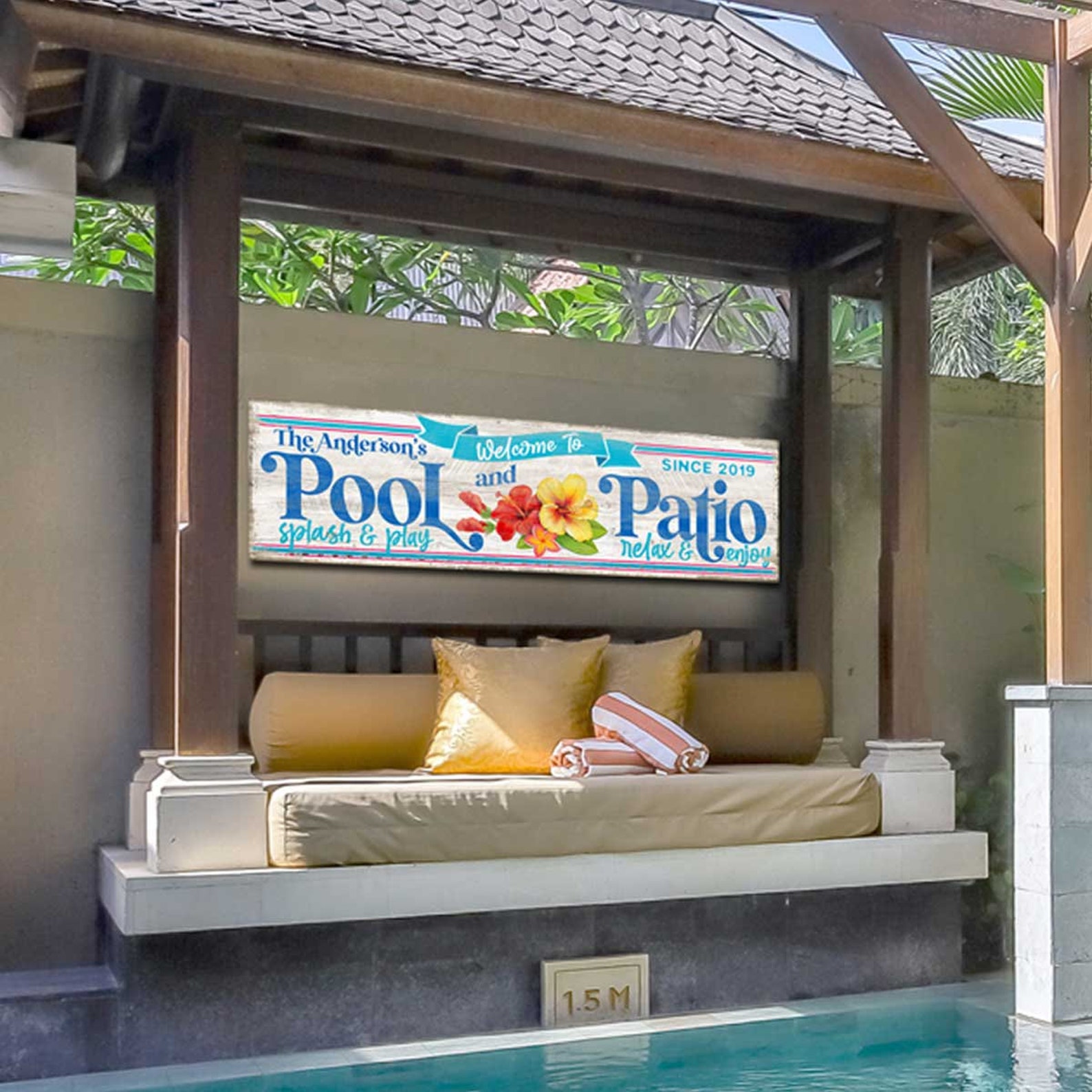 Pool & Patio Sign Personalized Pool Signs for Outdoors - Etsy