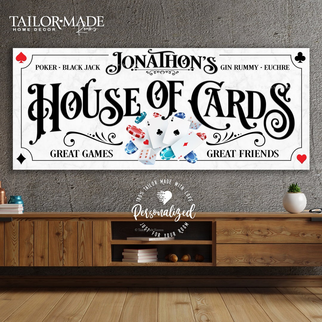 Poker Room Decor,poker Night Sign,playing Cards Wall Art,poker Table ...