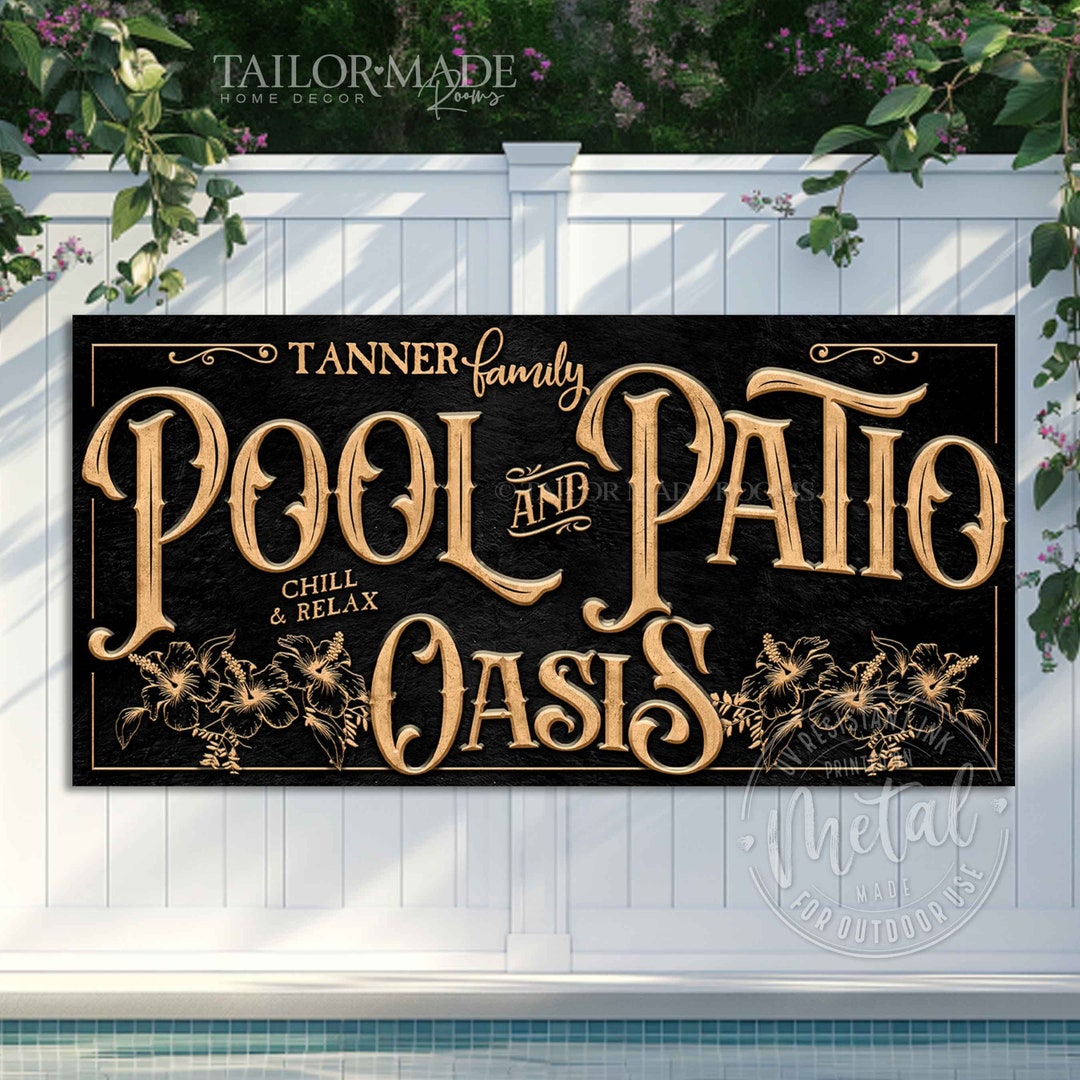 Pool and Patio Sign, Personalized Pool Signs, Custom Pool Signs, Patio ...