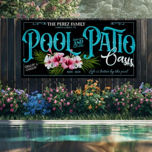 Pool and Patio Sign, Personalized Pool Sign, Custom Pool Sign,patio ...