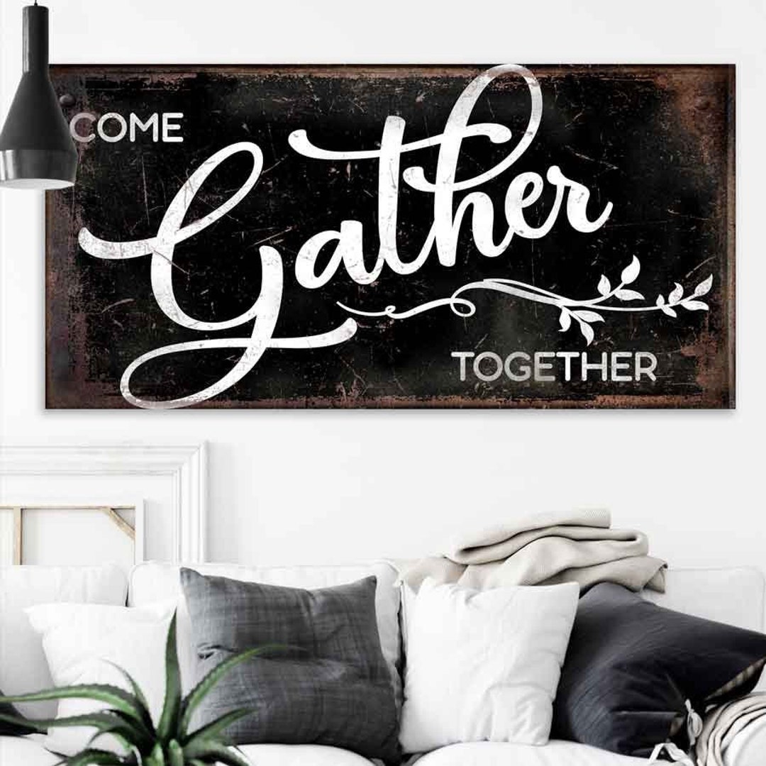 Modern Farmhouse Decor, Gather Wall Sign, Dining Room Sign, Modern Wall ...