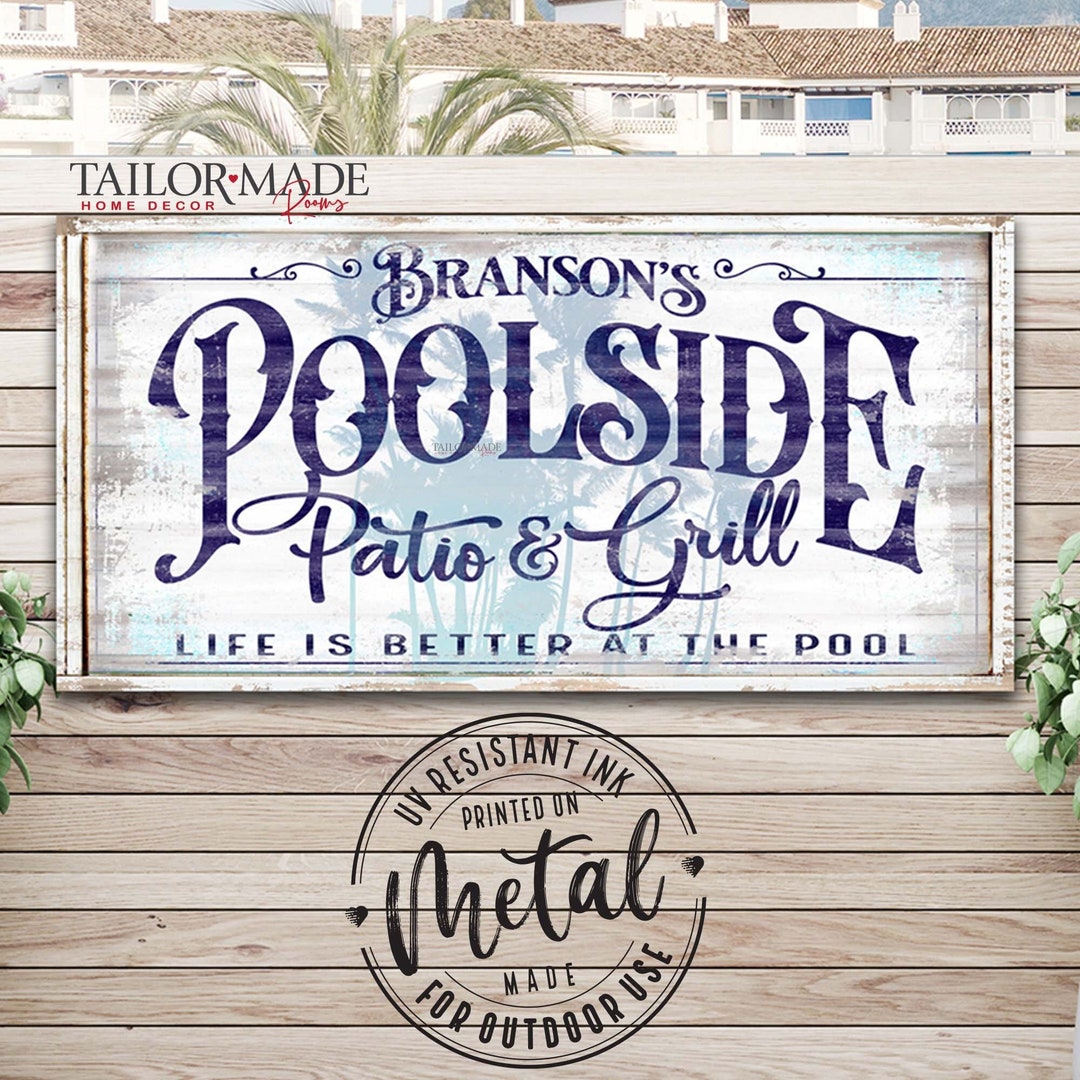 Pool Signs Pool Decor Pool & Patio Sign Pool Sign, Modern Farmhouse ...