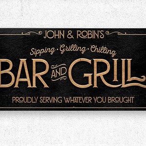 Bar and Grill Signs, BBQ Signs, Grill Signs, Deck Signs, Outdoor ...