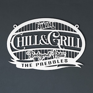 Bar and Grill Sign, Grilling Sign, Grill Decor, Outdoor Kitchen Decor ...