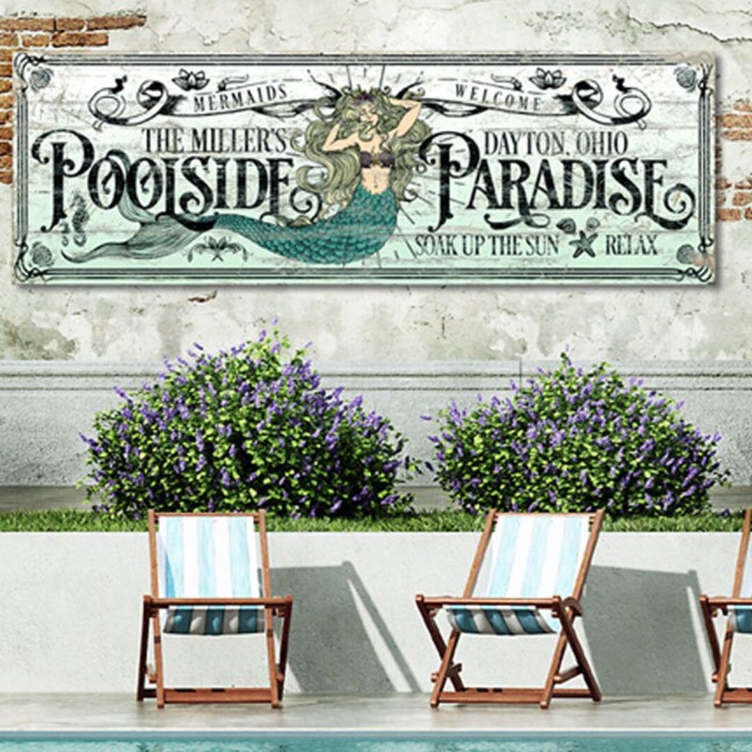 Personalized Pool Signs, Pool & Patio Sign, Custom Pool Sign, Backyard ...