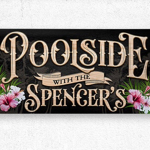 Pool & Patio Sign, Pool Sign,pool Deck Decor,poolside Sign,personalized ...