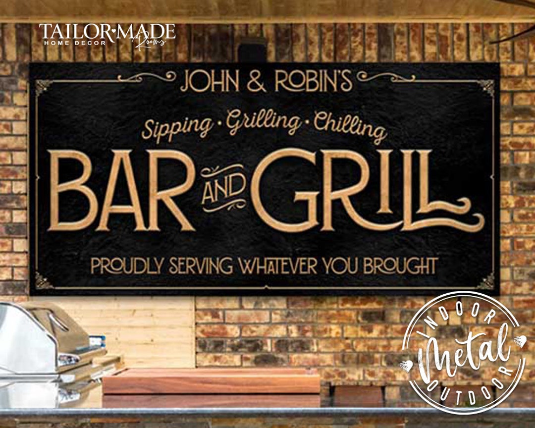 Bar and Grill Signs, BBQ Signs, Grill Signs, Deck Signs, Outdoor ...
