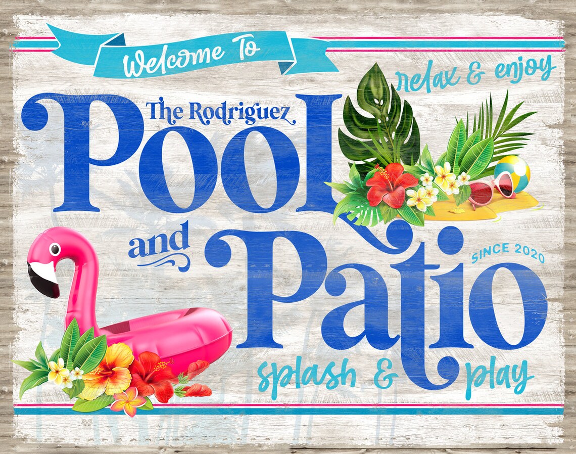 Personalized Pool & Patio Sign Pool Signs for Outdoors - Etsy