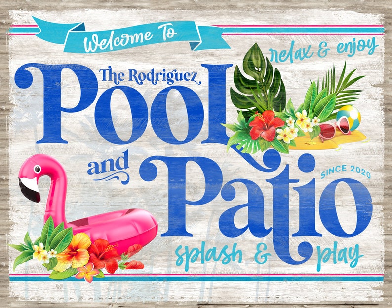 Personalized Pool & Patio Sign Pool Signs for Outdoors - Etsy